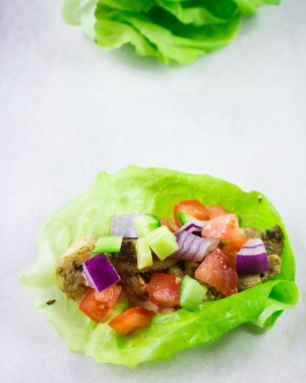 Chicken Shawarma In Lettuce Cups • Two Purple Figs