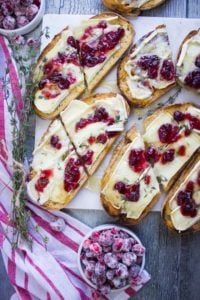 Baked Brie Toast with Cranberries • Two Purple Figs