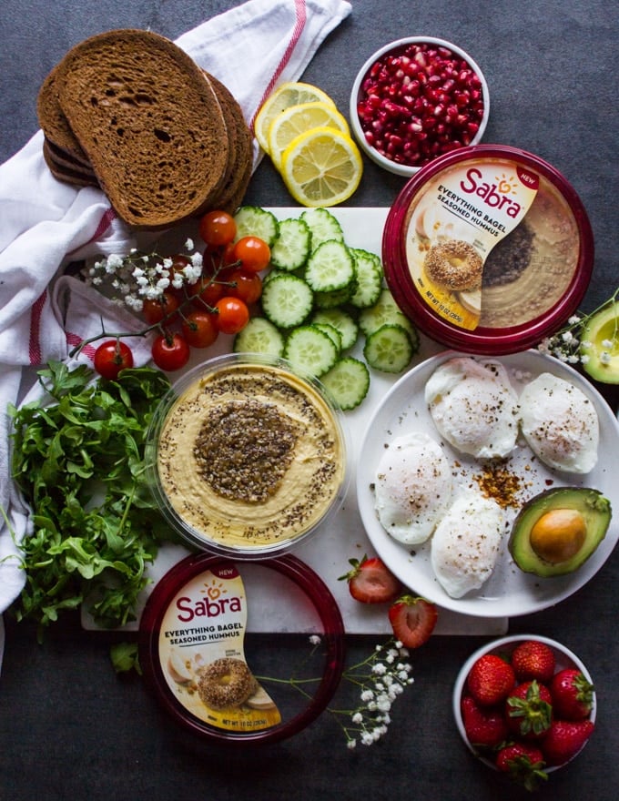 Hummus Toast • Breakfast Toast & Hummus Platter • Two Purple Figs