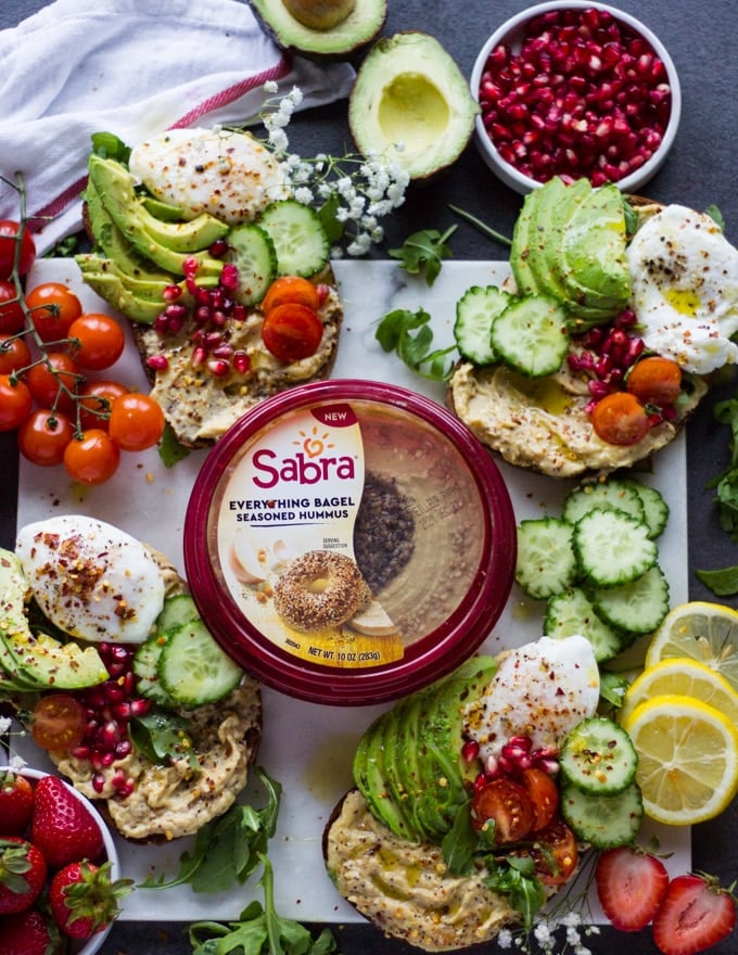 Hummus Toast • Breakfast Toast & Hummus Platter • Two Purple Figs