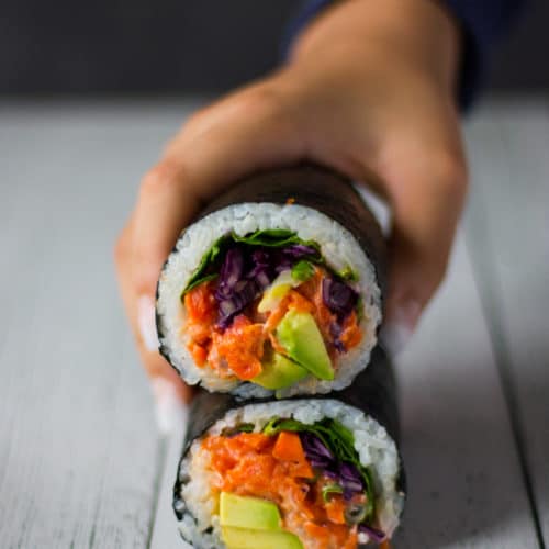 Sushi Burrito • How to Make Sushi Burrito with Video • Two Purple Figs