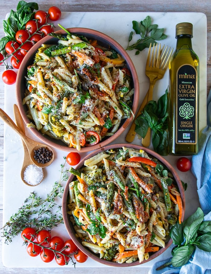 Pasta Primavera • Fresh Spring Veggies & Easy Sauce(Video) • Two Purple ...