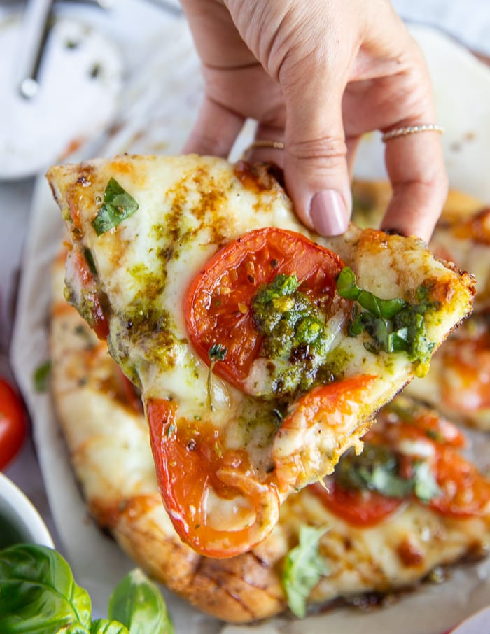 Caprese Pizza • Homemade Pizza Recipe • Two Purple Figs