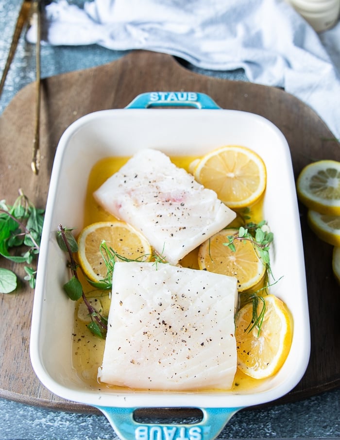 Halibut • Simple, Moist & Flavorful Baked Halibut {Video} • Two Purple Figs