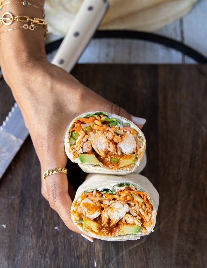 Buffalo Chicken Wrap • BEST Chicken Wrap! {Video} • Two Purple Figs