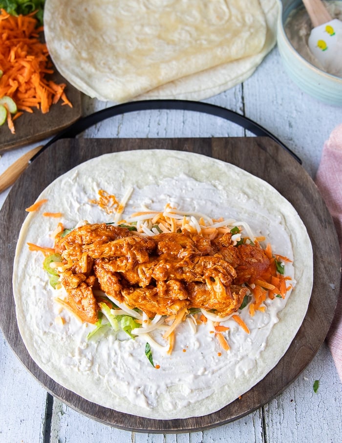 Buffalo Chicken Wrap • BEST Chicken Wrap! {Video} • Two Purple Figs