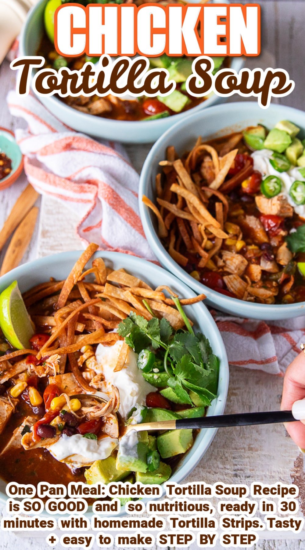 Chicken Tortilla Soup • One Pot Full Meal • Two Purple Figs