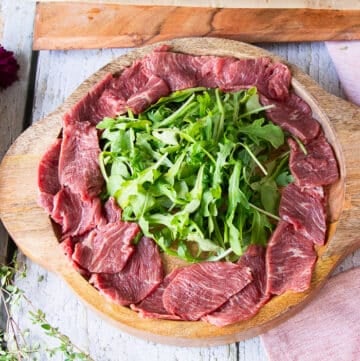 Beef Carpaccio • Classic Italian Carpaccio di Manzo {Video}• Two Purple ...