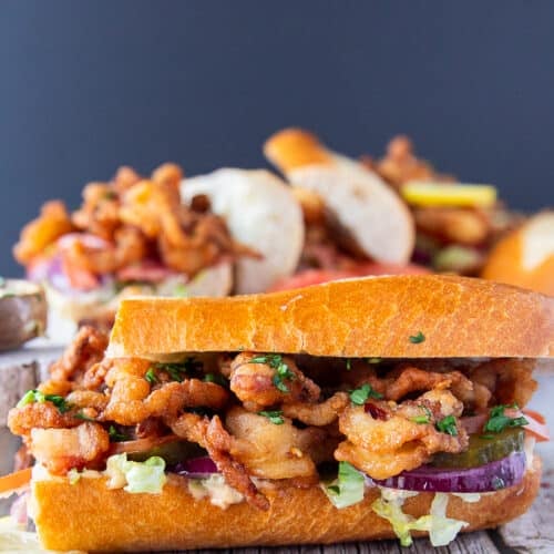 Po Boy Sandwich • Crispy and Perfect Nola's Shrimp Po' Boy Recipe• Two ...