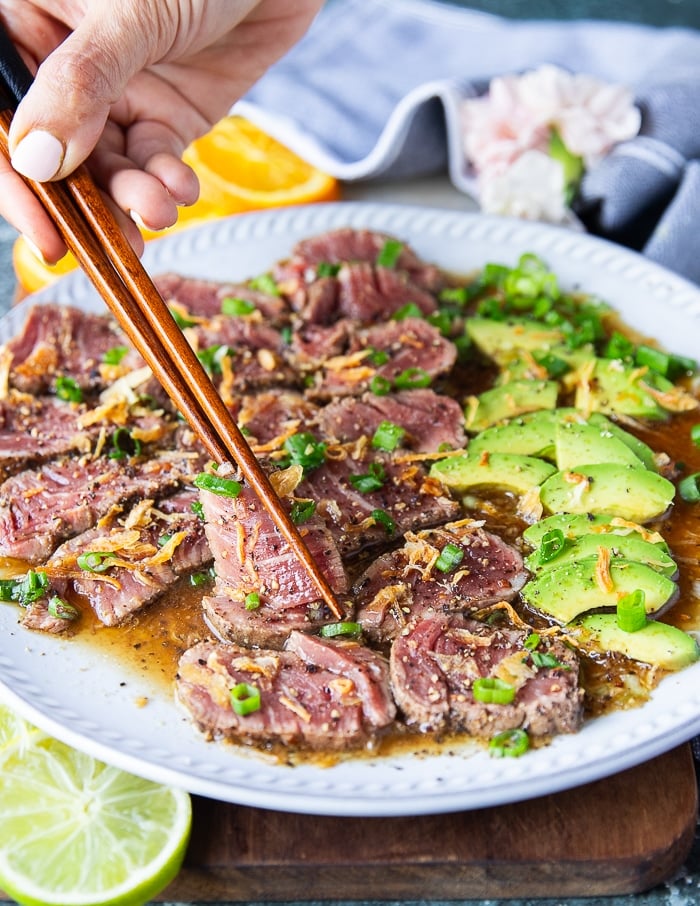 Beef Tataki • Best Beef Tataki in Ponzu Sauce {Video} • Two Purple Figs