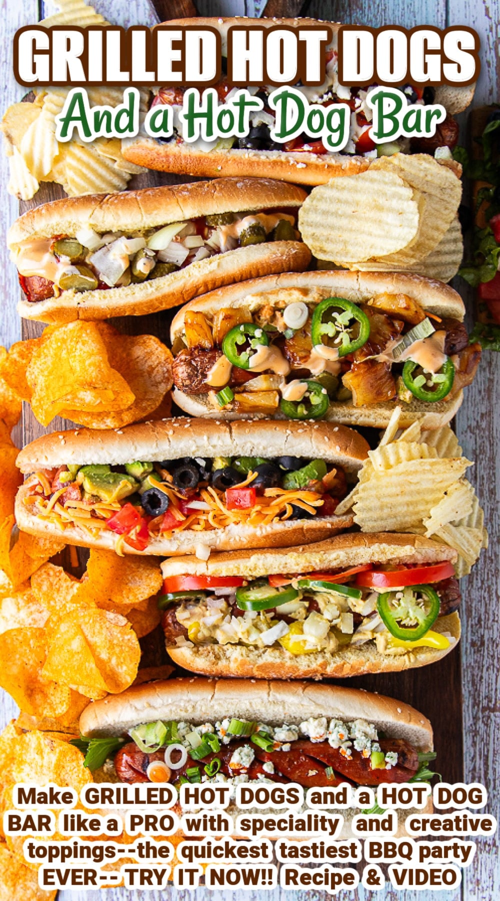 Grilled Hot Dogs For A Hot Dog Bar • {Video} • Two Purple Figs