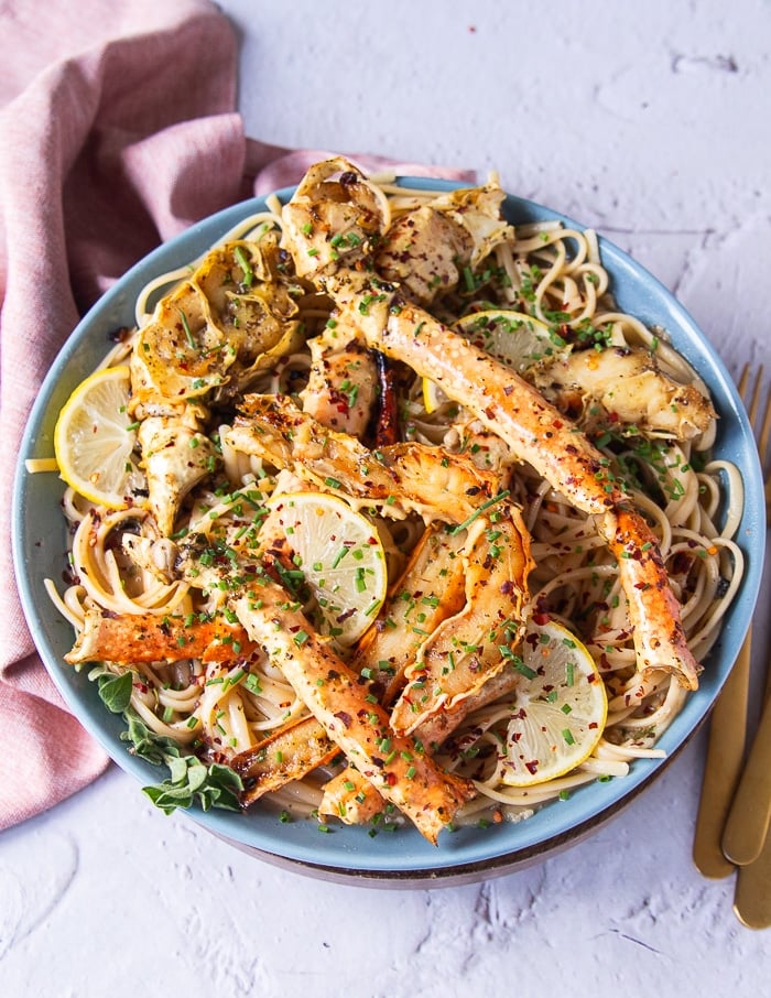 Crab Pasta • Delicious Seafood Pasta Recipe {video} • Two Purple Figs