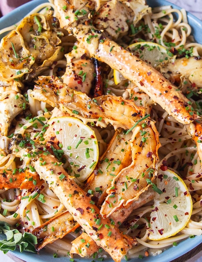 Crab Pasta • Delicious Seafood Pasta Recipe {video} • Two Purple Figs