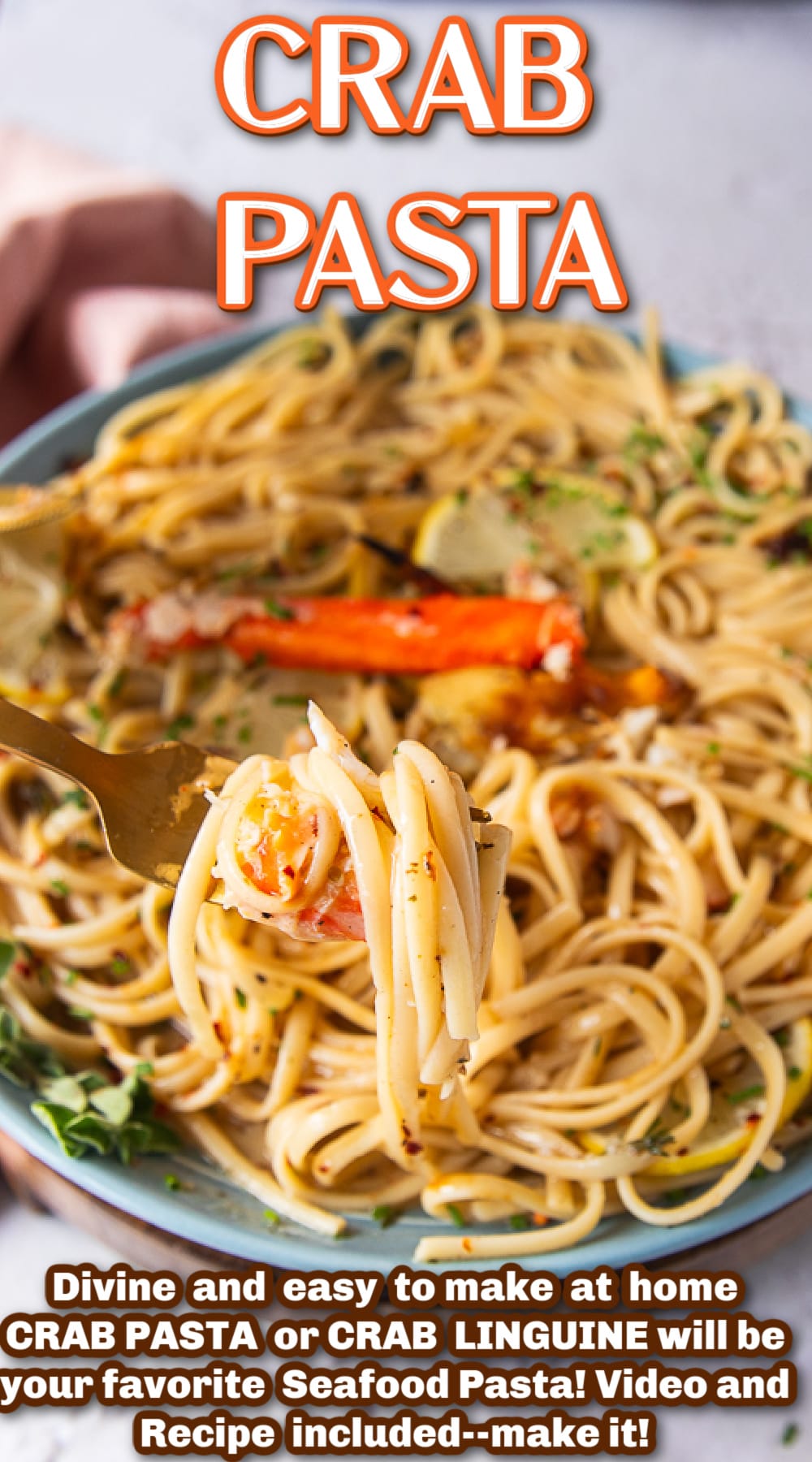 Crab Pasta • Delicious Seafood Pasta Recipe {video} • Two Purple Figs