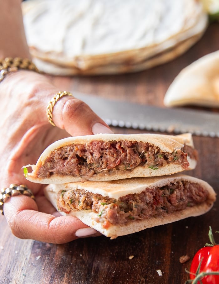 Arayes • Crispy Stuffed Pita Pockets, Two Ways {video} • Two Purple Figs