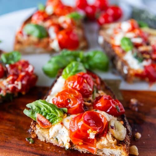 Caprese Toast • Best Toast Recipe with Caprese Flavors• Two Purple Figs