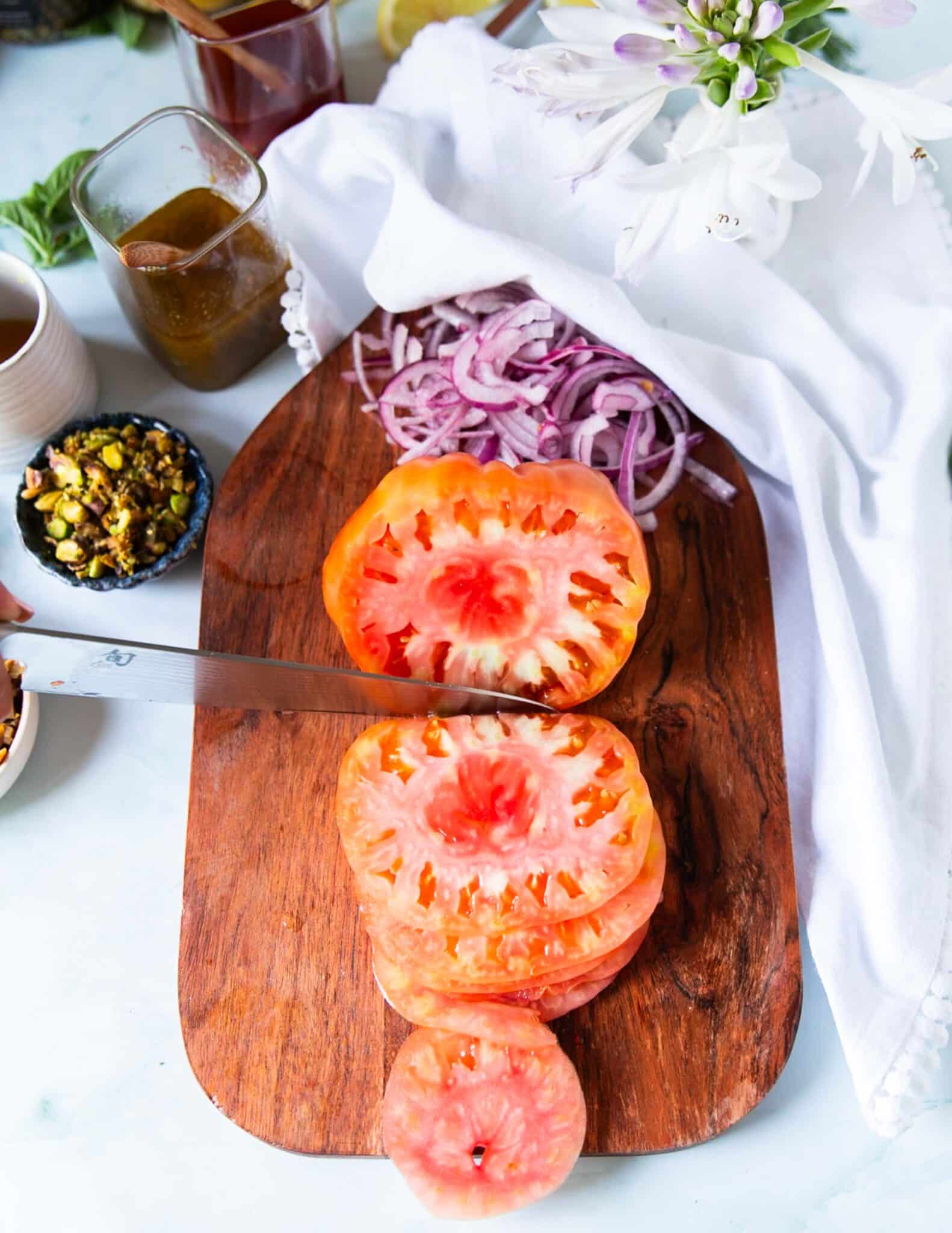 Tomato Carpaccio • Fresh and Seasonal Carpaccio Recipe • Two Purple Figs