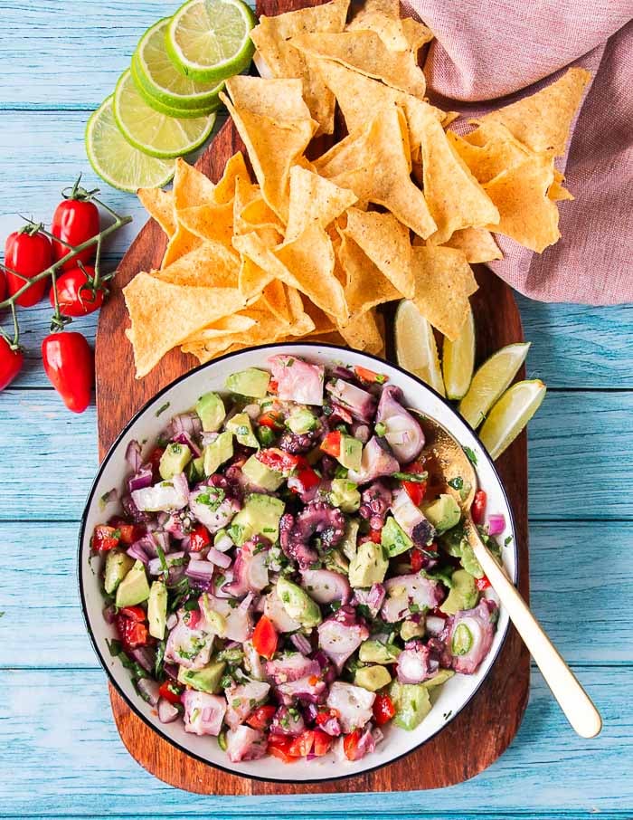 Octopus Ceviche • Tasty Ceviche De Puplo • Two Purple Figs