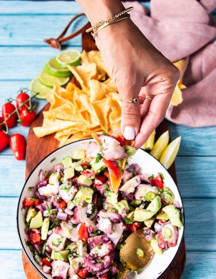 Octopus Ceviche • Tasty Ceviche De Puplo • Two Purple Figs