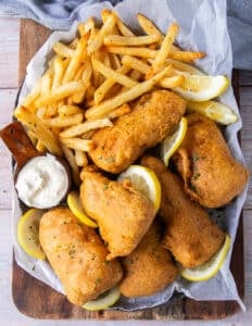 Fish And Chips Recipe • Crispy and Airy Fish and Chips With Video • Two ...