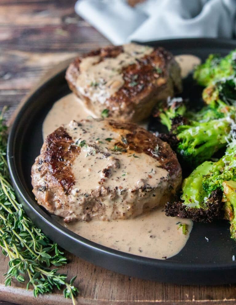 Peppercorn Steak Sauce • Classic Pan Sauce for Steak • Two Purple Figs